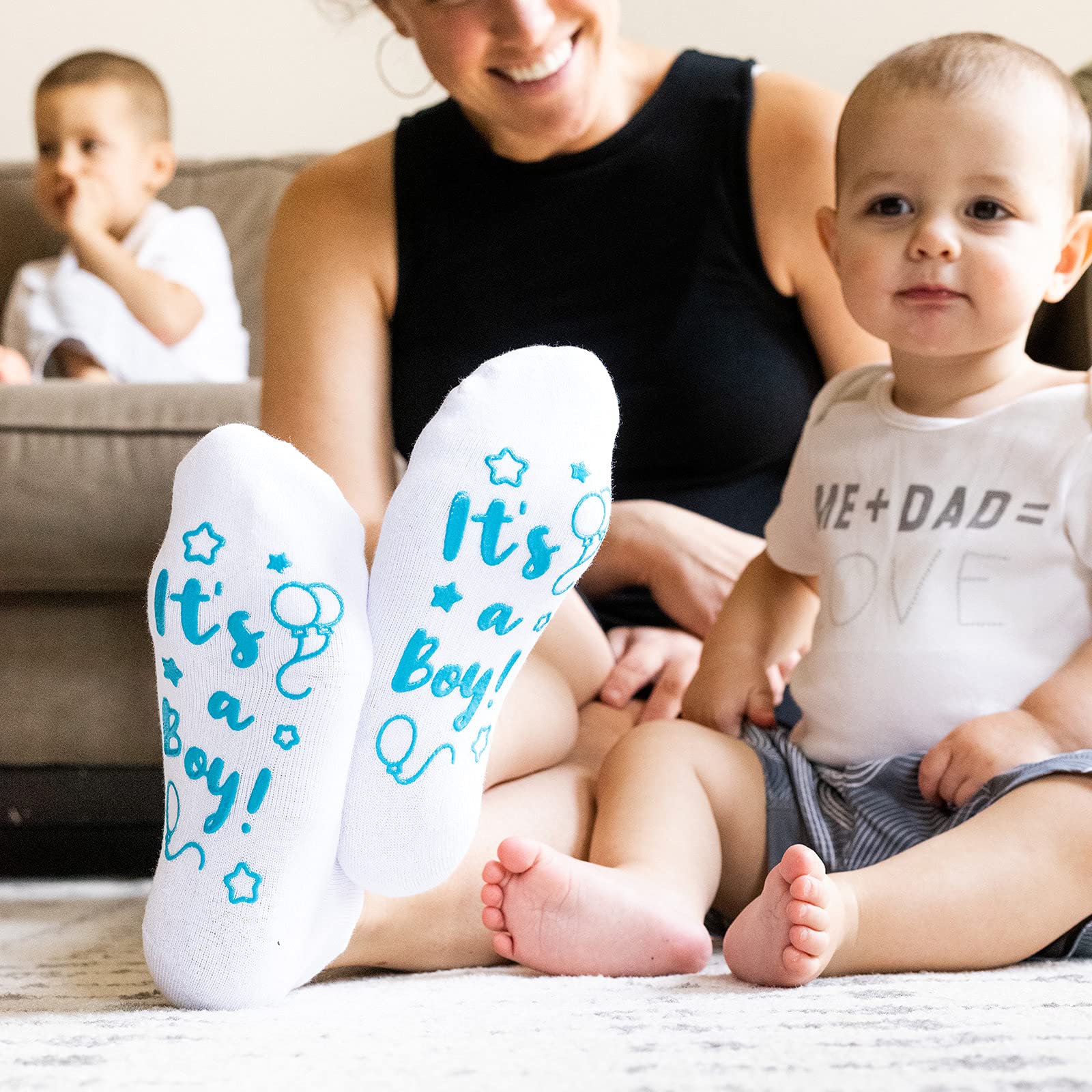 Haute Soirée Labor and Delivery Socks - Funny Push Gift for New Mom to Be (It's A Boy) One Size