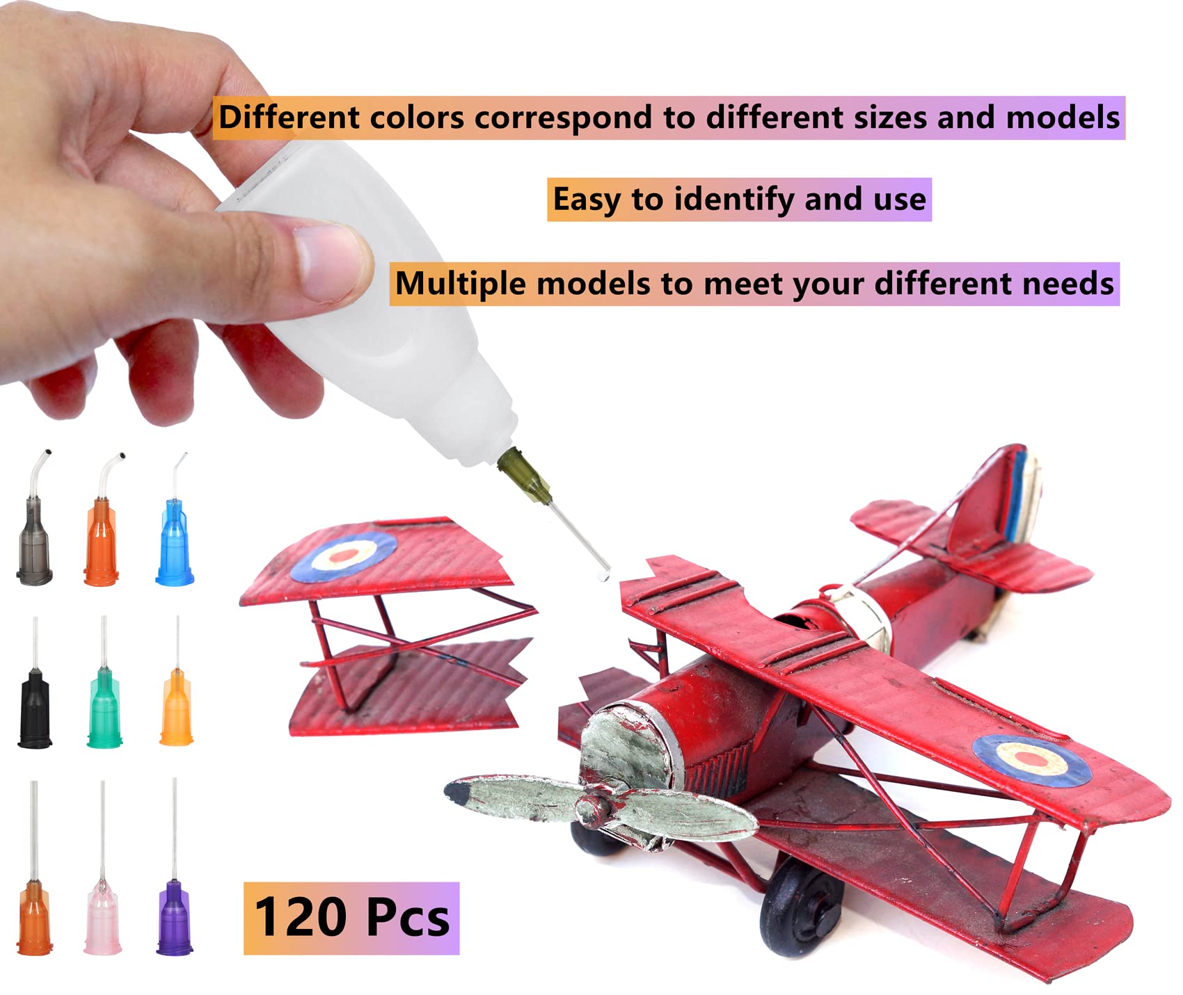 120 Pcs Blunt Distribution head With Luer Lock, Elbow and Straight distribution head, Industrial Liquid Dispenser head for Oil Glue Applicator and Syringe (Blend 1)