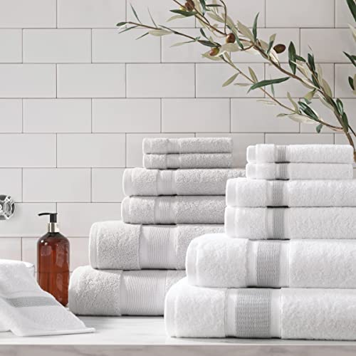 Aston & Arden Solid Turkish Hand Towels - (Set of 4) Extra Soft & Plush with Finest Long-Staple Aegean Cotton, 600 GSM, Luxury Towel for Spa, Hotel, and Bathroom, 18 x 32, Weathered Grey