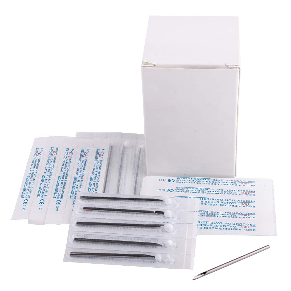 Ear Nose Piercing Needles - 50pcs Mix body piercing needles 12g.14g.16g.18g.20g Individualized Package for Piercing Needle Supplies Piercing Kit