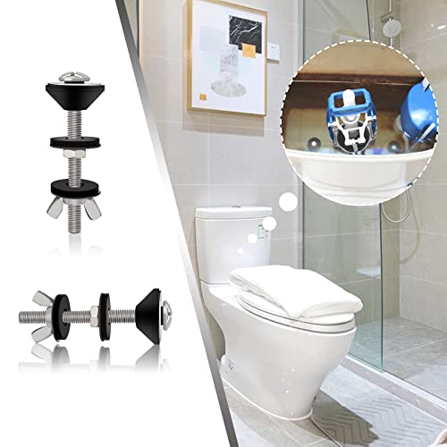 2PCS Universal Toilet Tank to Bowl Bolts, Heavy Duty Toilet Tank Replacement kit, Stainless Steel Rustproof Bolt Hardware Kits and Rubber Washers Gaskets for Toilet Tank Bolts (Silver)
