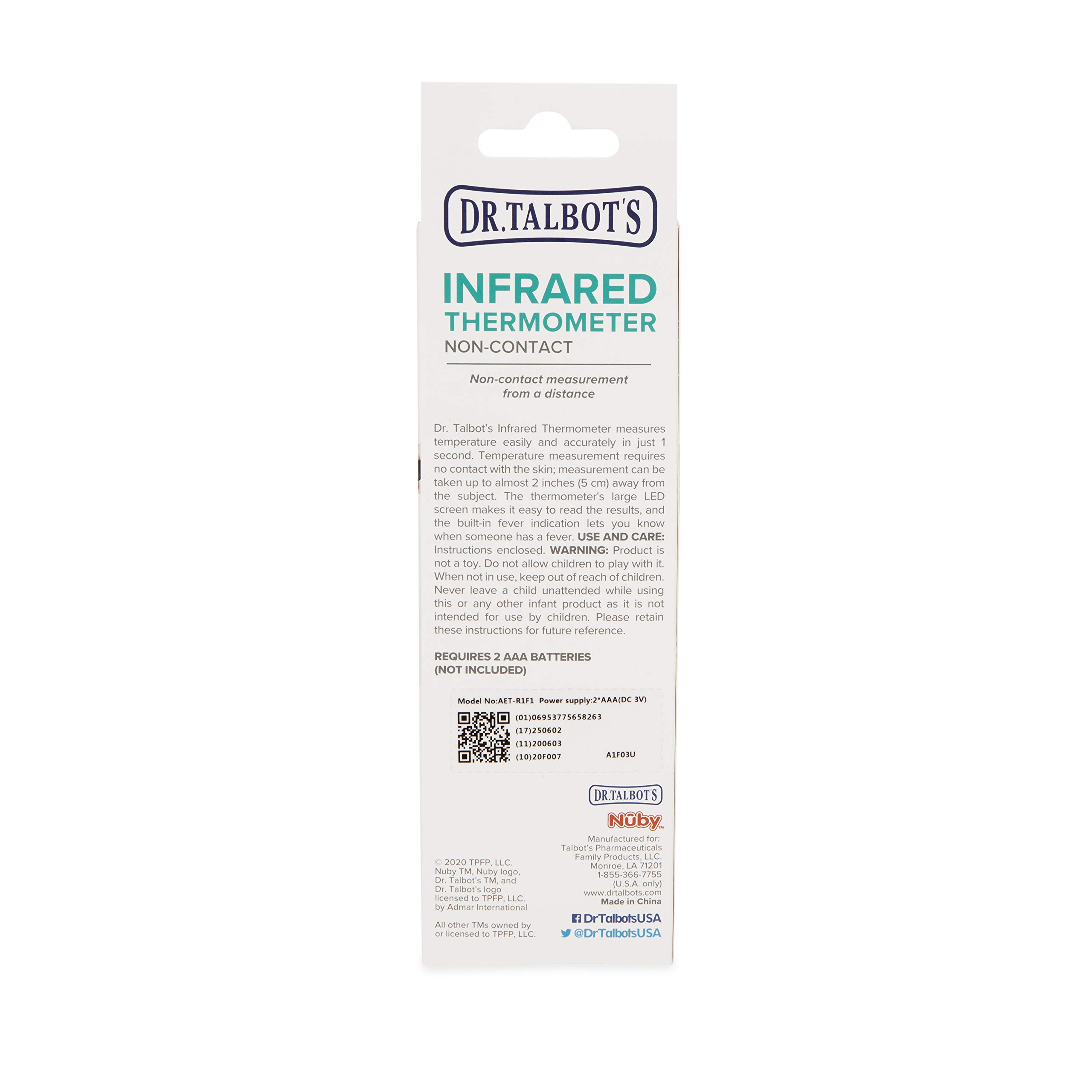 Dr. Talbot's Non-Contact Infrared Thermometer with Led Screen, Black