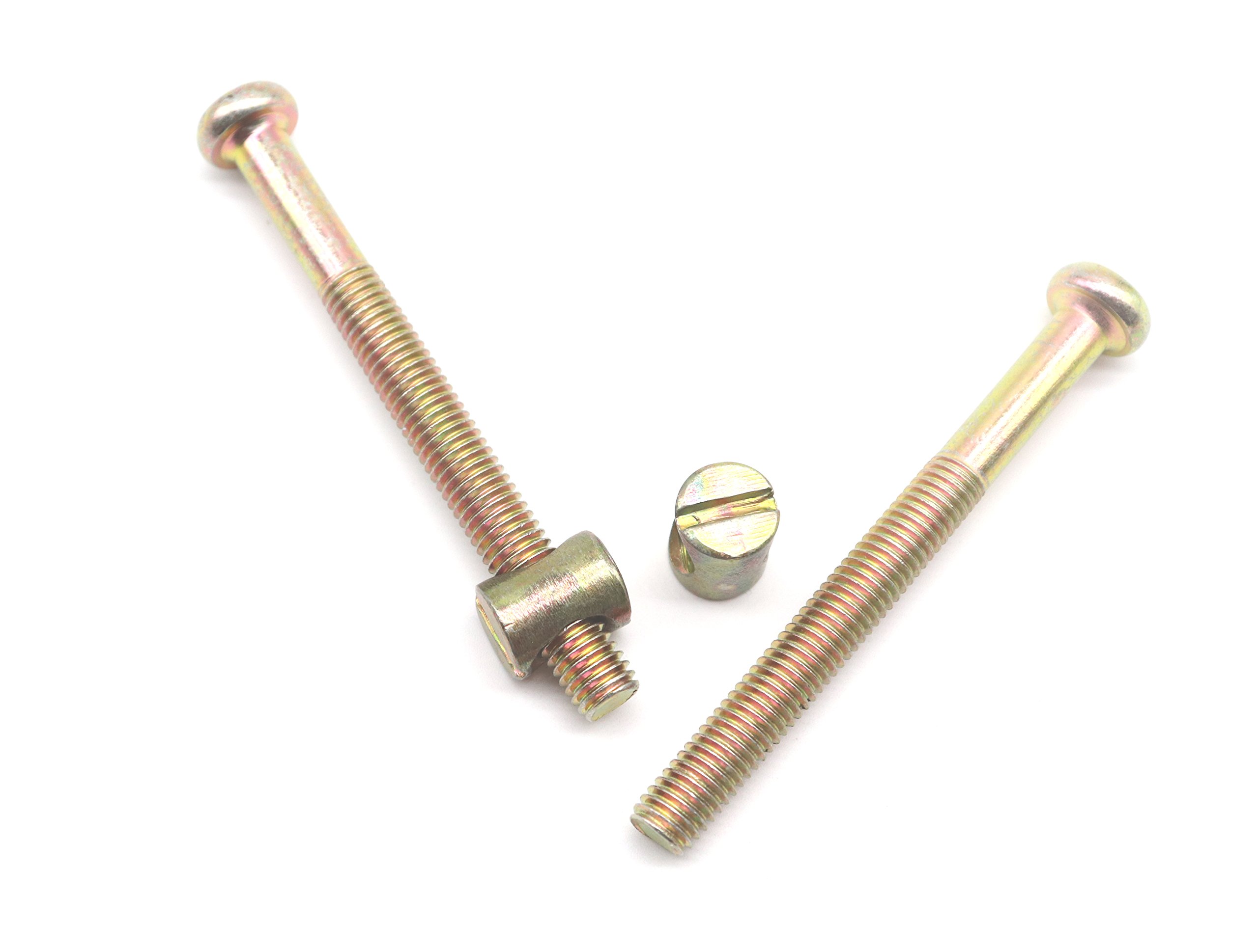 binifiMux 6-Pack M8 x 80mm Hex Socket Cap Screw Crib Bolt Allen Head and Furniture Barrel Nut, Zinc Plated, Crib Screws