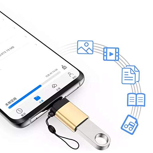 BoxWave Cable Compatible with Blackview BV6800 Pro - USB-C to A PortChanger (2-Pack), USB Type-C OTG USB Portable Keychain - Slate Black