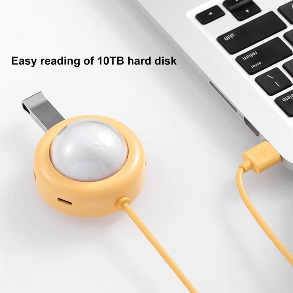 UXZDX CUJUX Mini 4 USB Port Hub Extension Cable Splitter High Speed Transmission with LED Night Light for Computer Mobile Phone (Color : White)