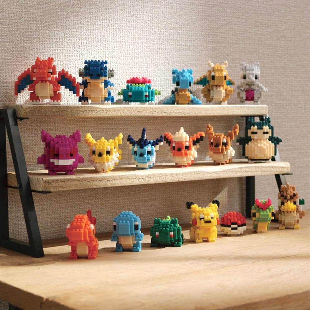 2 Sets 3D Mini Cute Anime Figures Collection Toys Kit Gifts for,Pocket Monster Micro Building Building Blocks Sets for Adults and Kids