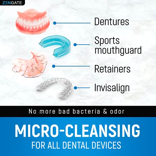 Retainer Cleaner - Denture Cleaning Tablets - Formulated in USA - Clean Mouth Guard, Aligner, Night Guard in 3 Minutes - 120 Tabs Big Pack - 4 Month Supply - Dental Cleanser for Teeth Appliances