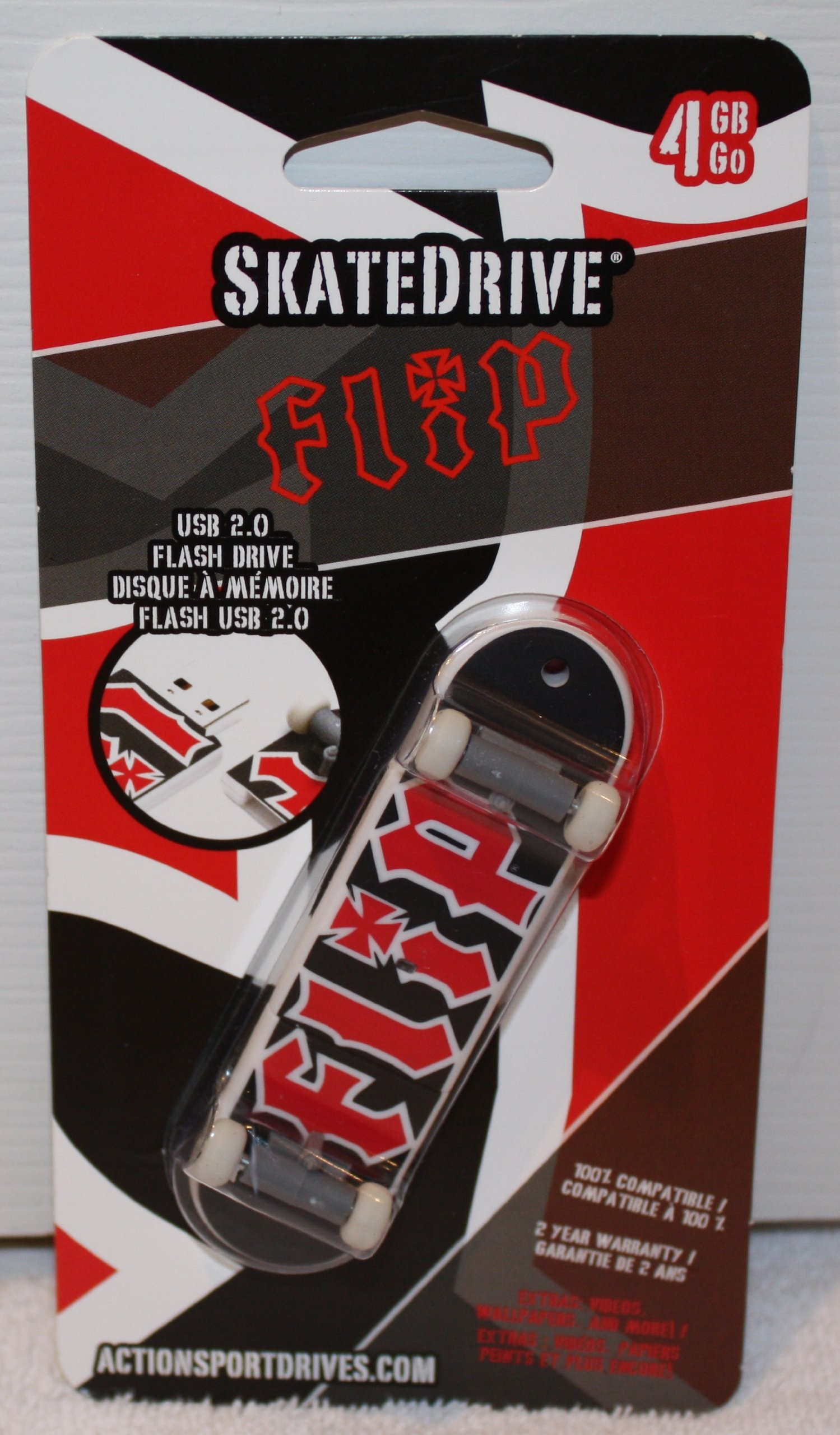 4GB Skatedrive Flash Drive USB 2.0 Mixed Skateboard Brands Retail