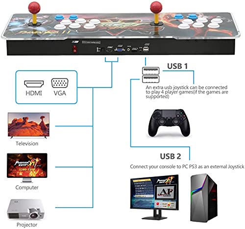 26800 Games in 1 Arcade Game Console ,Pandora Treasure 3D Double Stick,26800 Classic Arcade Game,Search Games, Support 3D Games,Favorite List, 4 Players Online Game,1280X720 Full HD Video Game