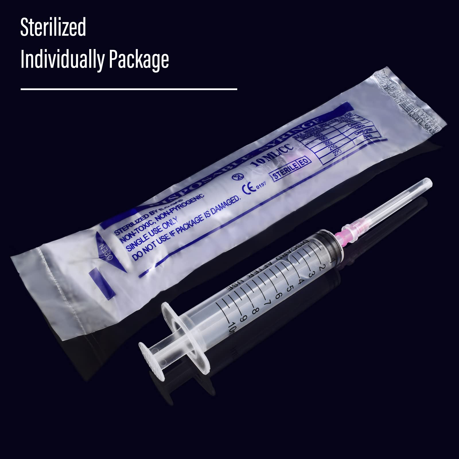 10ml/cc Lab Consumables with 18Ga/1.5'' Individually Wrapped (20Pack)