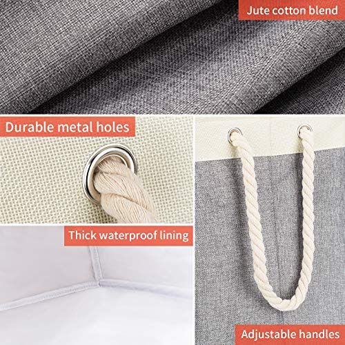 COSYLAND Laundry Basket with Rope Handles 65L Collapsible Linen Hamper Foldable Nursery Storage Baskets Bin for Bathroom, Toys and Clothing Organization