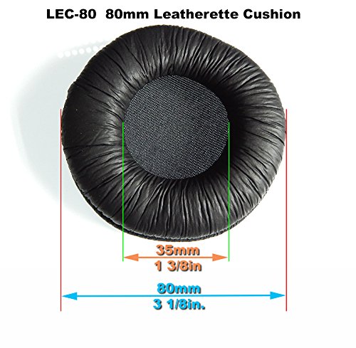 80mm Size Circular Leatherette Headset Earcushions - Bag of 2
