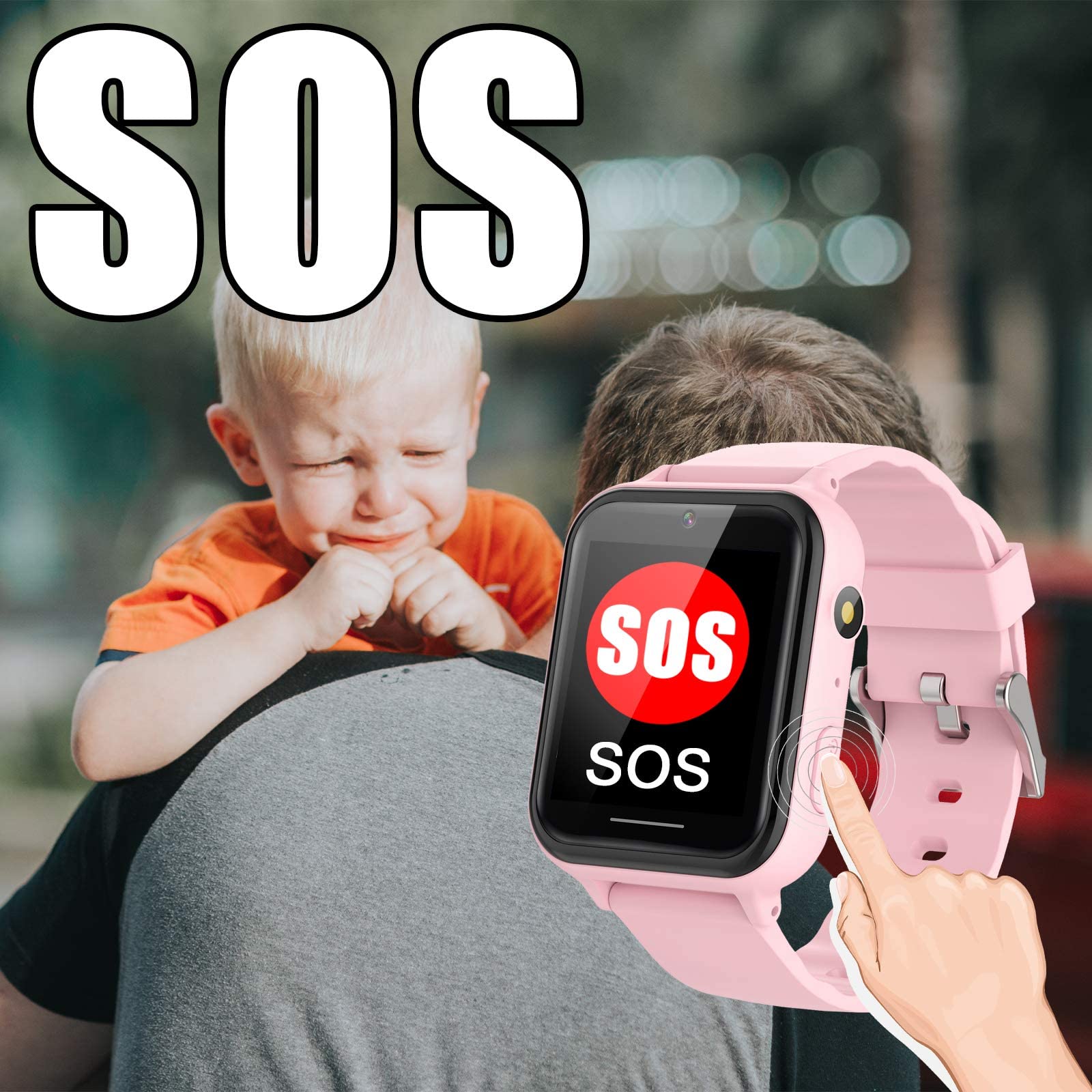 PTHTECHUS Smart Watch for Kids - Boys Girls Smartwatch with 2 Way Phone Need 2G SIM to Call SOS Games Music MP3 Player HD Selfie Camera Calculator Alarm Timer 12/24 Hours for 4-13 Years Old Students