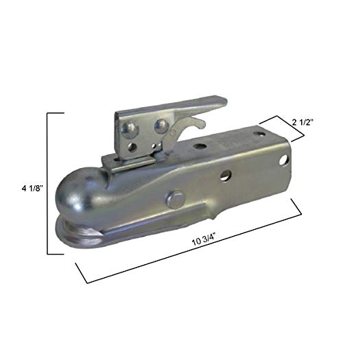 MotoAlliance Impact Implements Straight Tongue Trailer Coupler for 2 inch Ball Hitch, 3500lbs