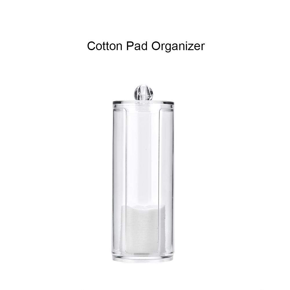 Cotton Rounds, Cotton Round Holder Transparent Round Acrylic Cotton Pad Storage Case Organizer, Puff Holder Container for Makeup Tool Cosmetic Kit