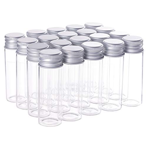 BENECREAT 20 Pack 15ml/0.5oz Glass Bottles Sample Vials with Screwed Aluminum Caps for Wishing Message Bottle, Sample Liquid, Arts & Crafts, Wedding Favors Decorations