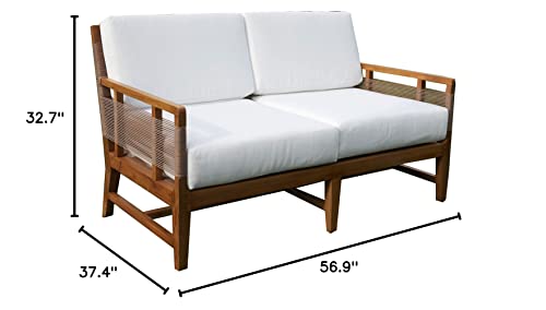 Alveare Home Amalfi Teak 57 Sofa Love Seats, Natural