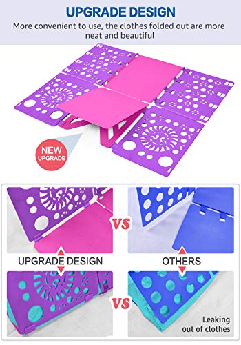 BoxLegend Version 3 Shirt Folding Board t Shirts Clothes Folder Durable Plastic Laundry folders Folding Boards Helper Tool for Adults and Children(Purple)