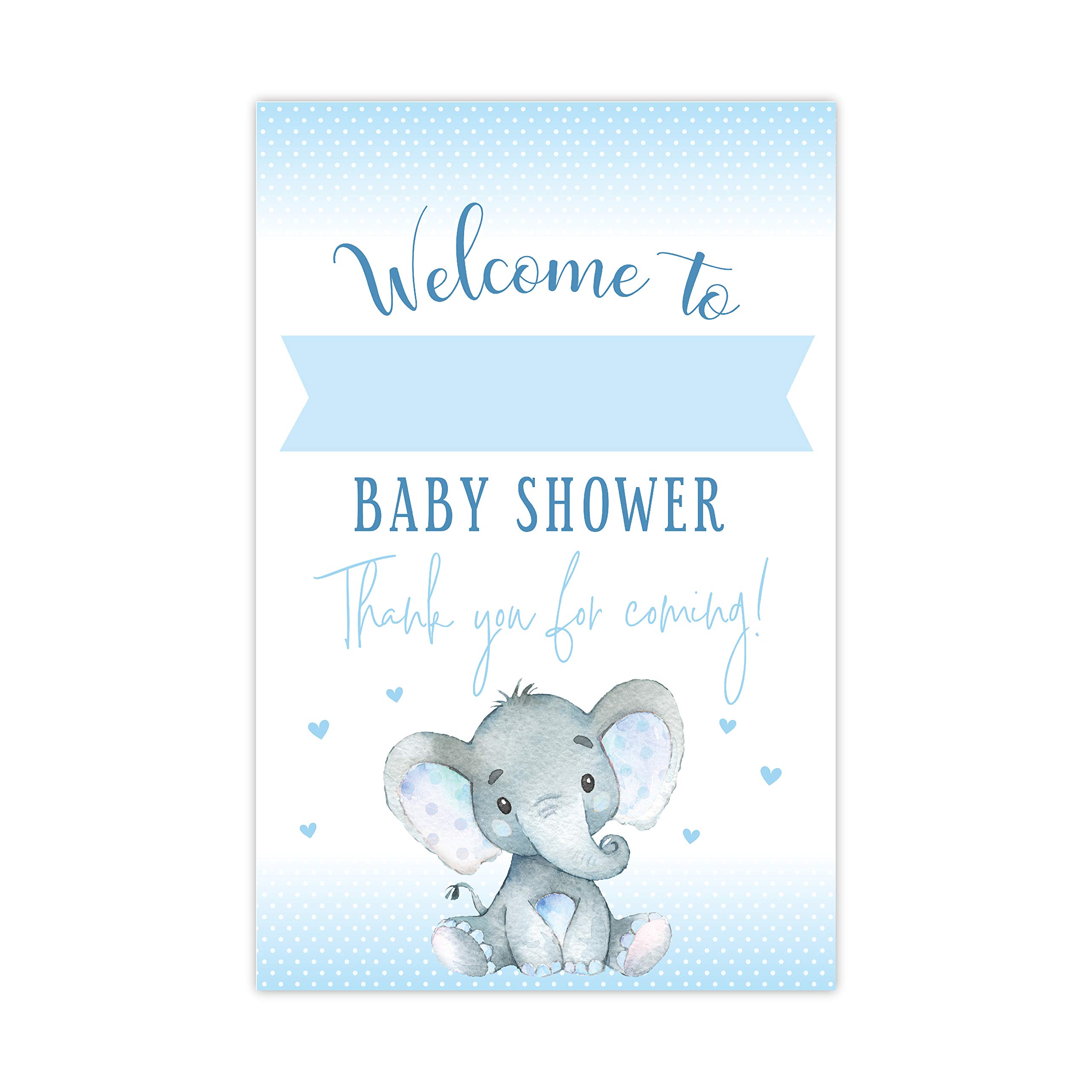 Elephant Baby Shower Welcome Sign Decorations 11x17 Centerpiece