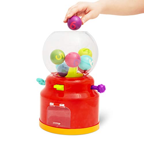 Battat β Ball Dispenser for Kids β Mini Vending Machine Toy β 10 Colorful Number Balls - Numbers & Colors Gumball Machine - Toddlers - 12 Months + , Red