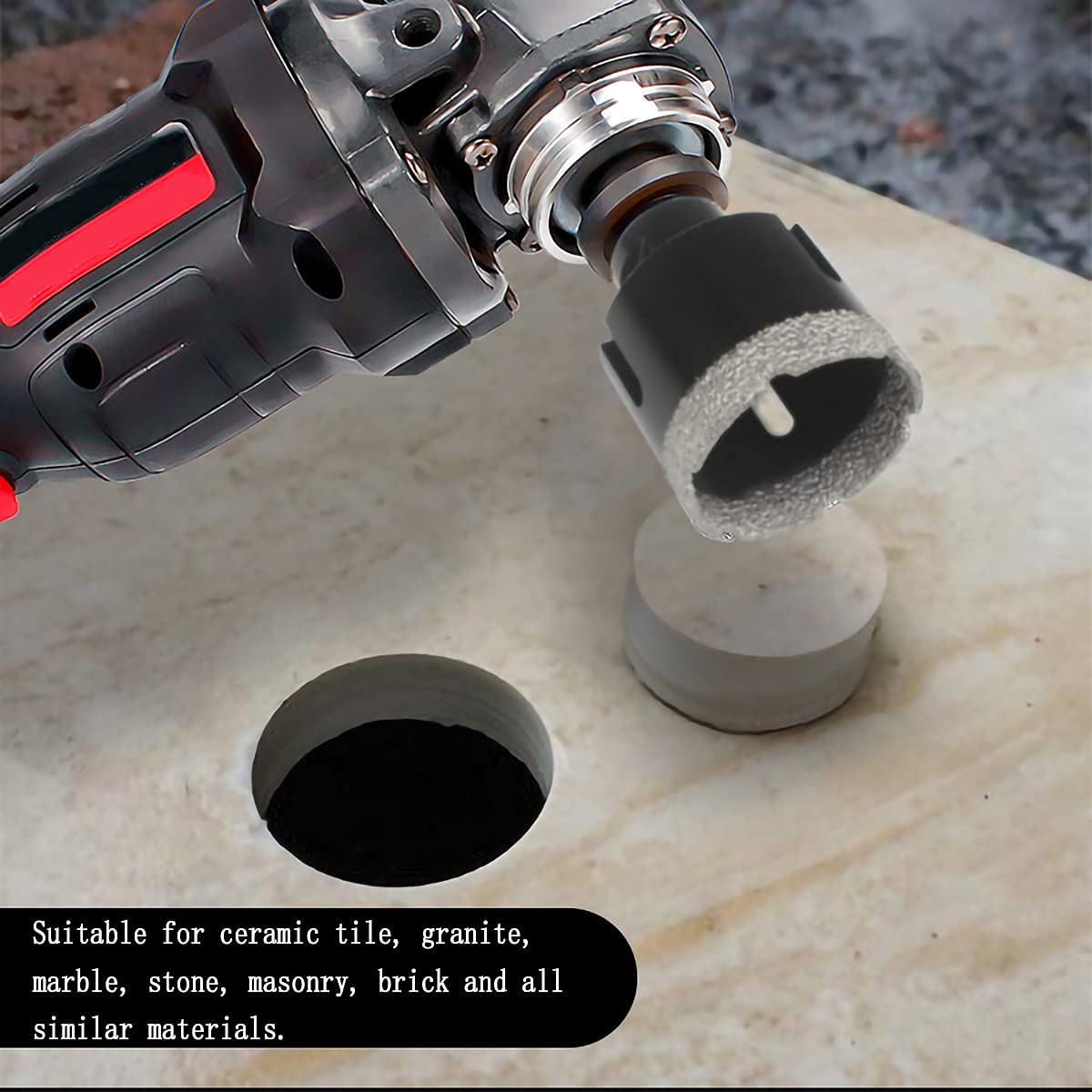 REAWIREACHMI 6PCS Diamond Hole Saw Kit for Granite Marble Porcelain Tile Stone Brick Vacuum Brazed Core Bit 20mm/35mm/40mm/45mm/50mm /68mm