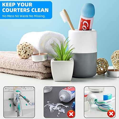 6-Pack Toothpaste Cap, Gelibo Self Closing Toothpaste Squeezer Dispenser for Kids and Adults, Easy to Use, Food Grade Silicone and BPA-Free Toppers, Hygiene No Waste No Mess