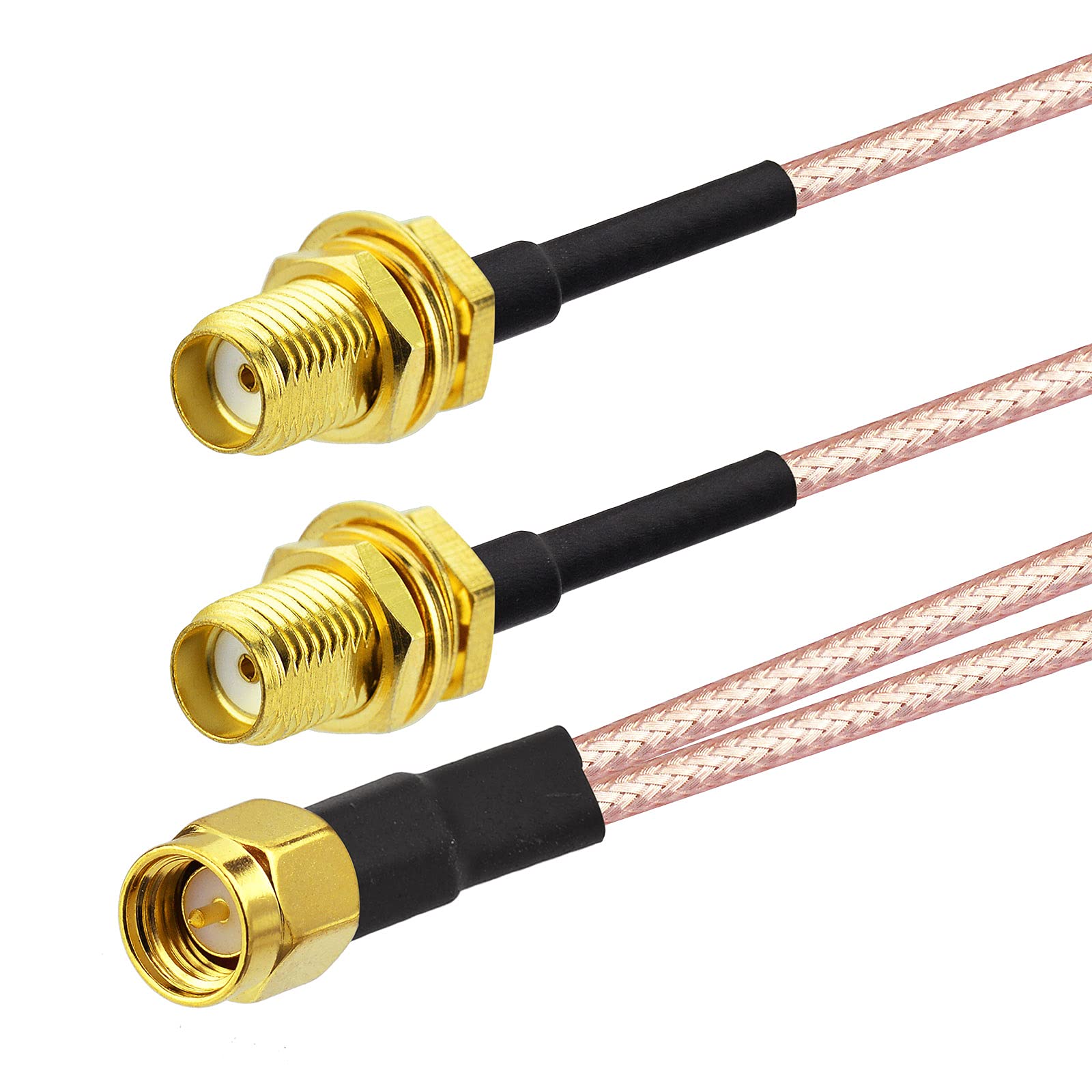 Superbat SMA Splitter Cable SMA Male to Dual SMA Female Cable (V Type,12 inches) for SMA 4G LTE Antenna Splitter 2 in 1 Out