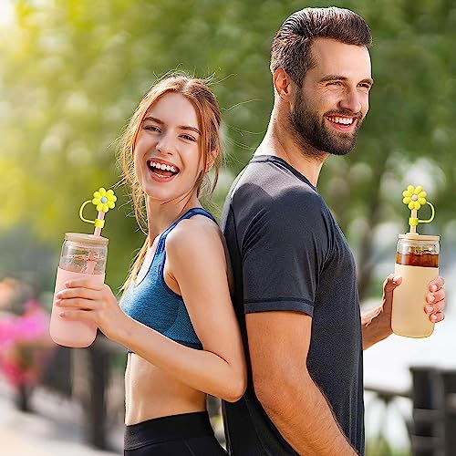 6PCS Straw Cover Cap for Stanley Cup, Silicone Straw Topper fit Stanley 30&40 Oz Tumbler with Handle,10mm Cute Drinking Straw Tip Covers for Stanley Cups Accessories