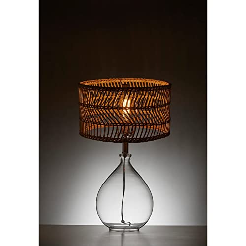 Adesso 1543-12 Cuba Teardrop Table Lamp, 23 in, 60 W, Glass/Light Brown, 1 Table Lamp