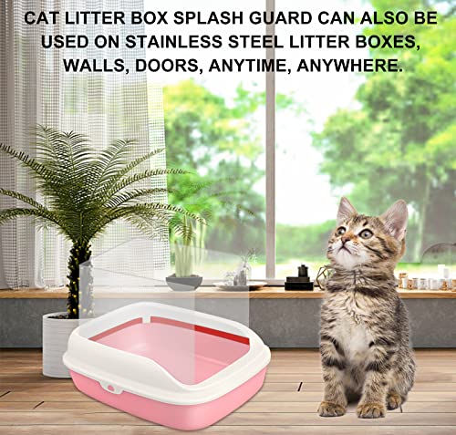 3Pcs Cat Litter Box Pee Shields, Cat Litter Box Splash Guard, Easy Clean Cat Litter Pan Pee Privacy Shields - Litter Box Not Included