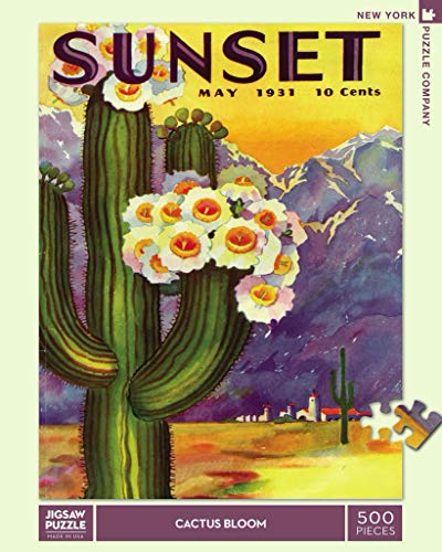 New York Puzzle Company - Sunset Cactus Blooms - 500 Piece Jigsaw Puzzle