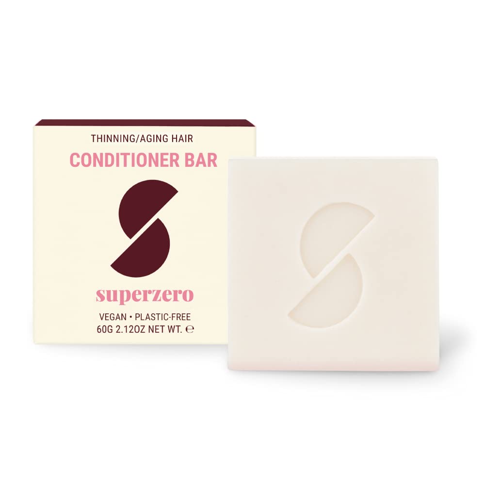 SUPERZERO Nourishing Conditioner Bar for Thinning Hair, Luxury Hair Care, Healing Moisture Creating Soft and Strong Hair, Sulfate Free, Plastic Free, Vegan, and Stylist Recommended
