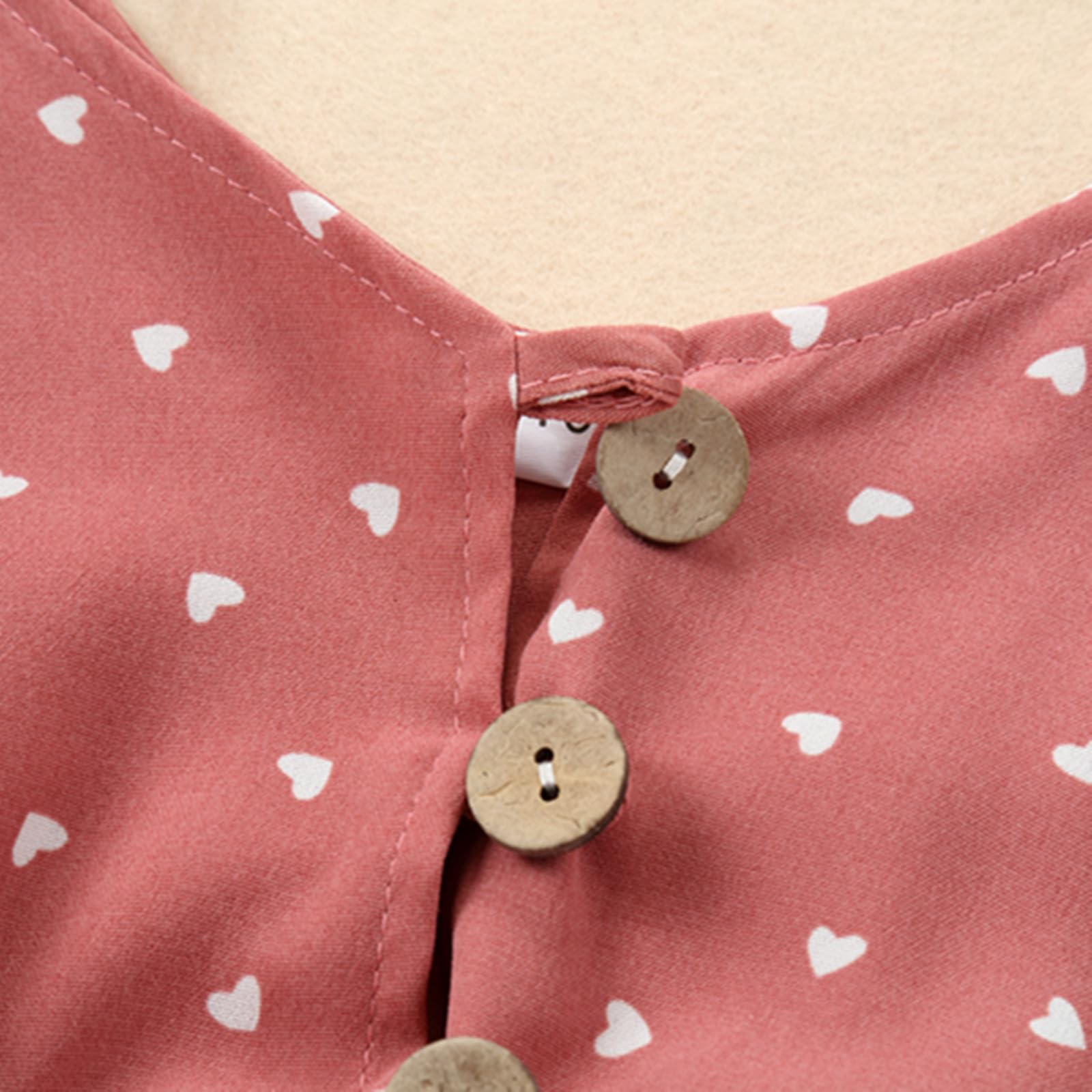Tepuce 2T Girls Clothes Summer Baby Strap Sleeveless One Piece Halter Romper Casual Jumpsuit, Pink Heart 2-3T/100cm