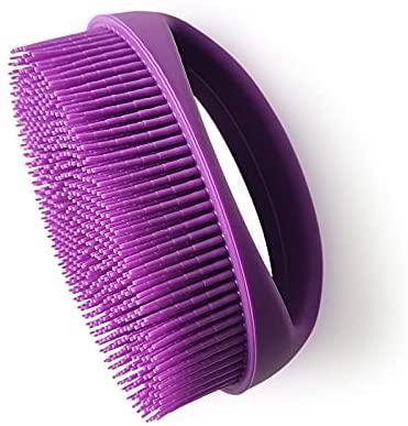 Silicone Body Scrubber, Soft Silicone Body Shower Loofah for Body Exfoliation and Massage. Body Scrubbers for Use in Shower Suitable for All Skin. (Purple)