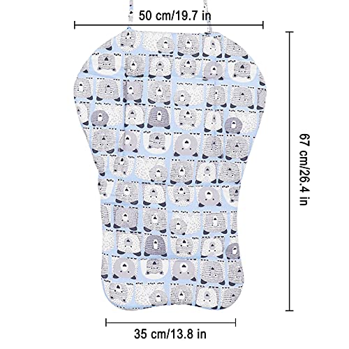 Baby Highchair Seat Cover, Bear Pattern Baby High Chair Liner, Breathable High Chair Pad, Comfortable Baby High Chair Seat Cushion Insert, Suitable for High Chairs and Strollers