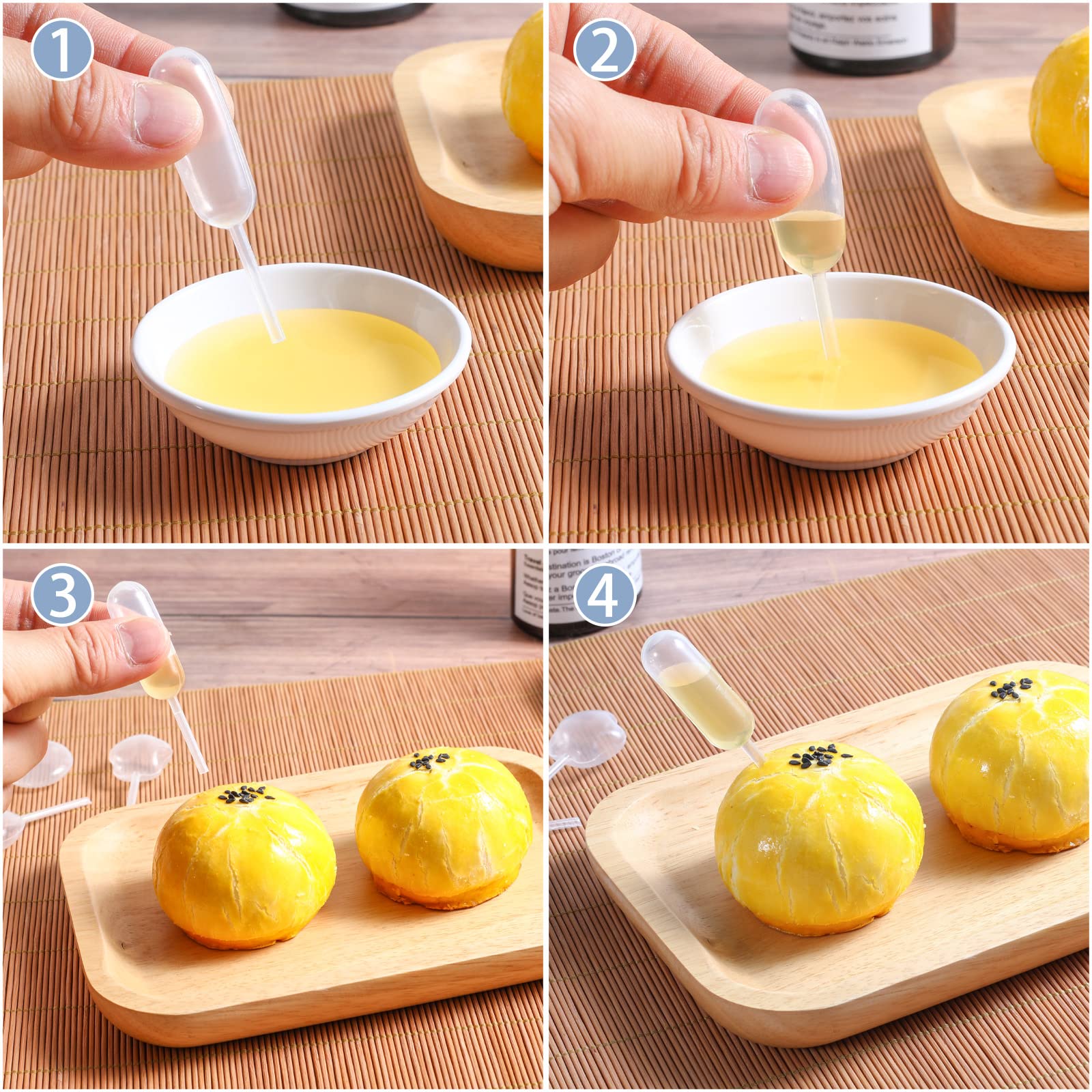250PCS 4ml Cupcakes Pipettes, Food Grade Plastic Disposable Pipettes, Suitable for Chocolate or Strawberries Cupcakes, Ice Cream, Waffles, Chocolate Dessert