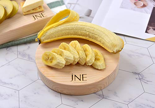 JNE Natural Hinoki Cypress Wood Cutting Board, Cheese Board, Chopping Board, Serving Board for Wine, Crackers, Fruit. Housewarming, Wedding, Birthday gift. Trivet (Square-7x1.2)