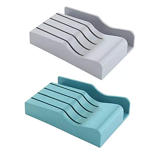 CUJUX 4 Slot Knife Rack Kitchen Drainer Chopping Cutting Board Holder Storage Organize K1MF(Without knife) (Color : A)