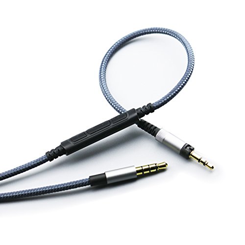 NewFantasia Headphone Cord Audio Cable with Lock Connector for Sennheiser Momentum, Momentum 2.0, Momentum 3, HD1 Headphone, Remote Volume Control Mic for Samsung Galaxy Huawei Android Phone