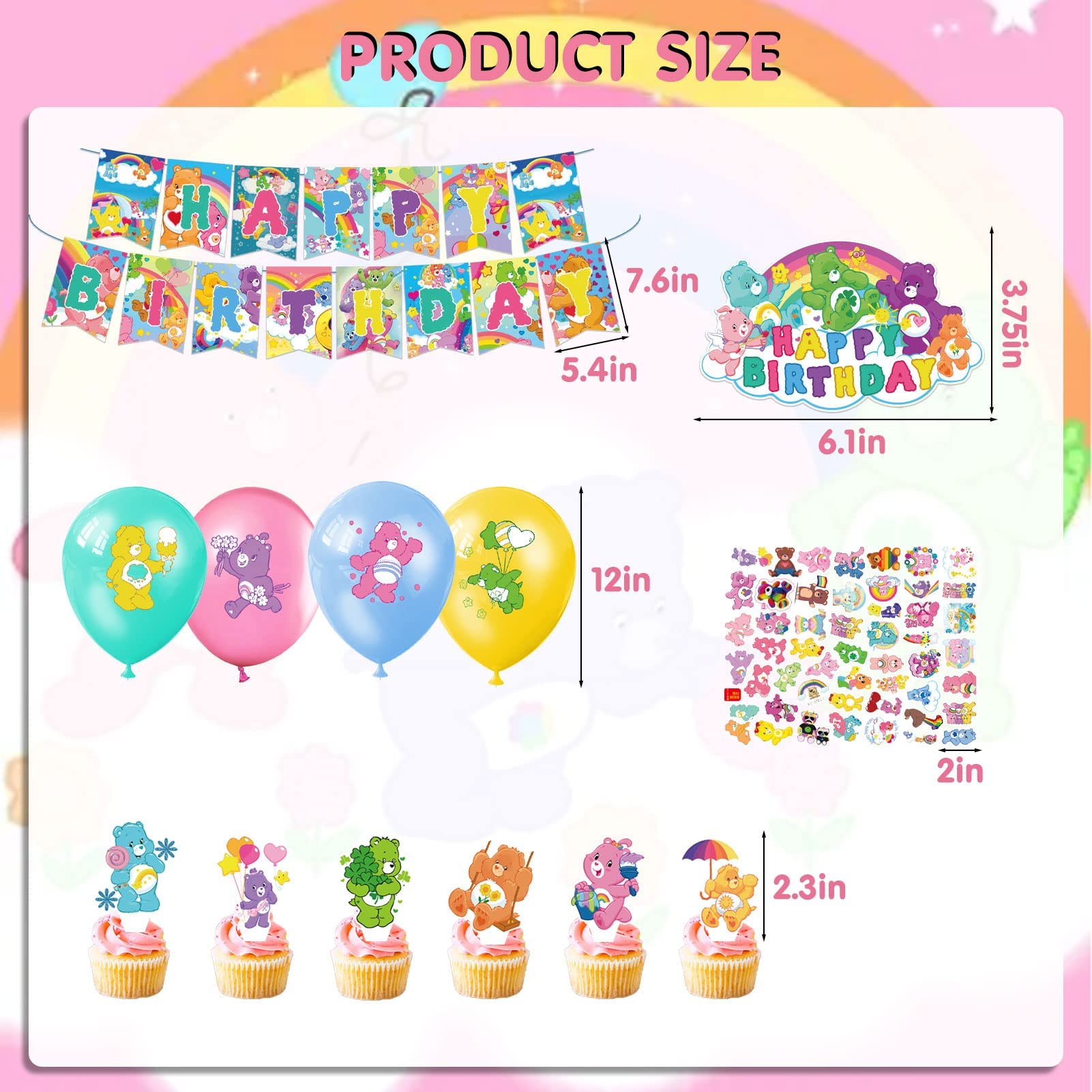 157 Pcs Bears Party Decorations, for 10 Guests Includes Hanging Swirls,Birthday Banner, Cake Topper, Cupcake Topper, Sticker, Latex Balloon, Tablecloth, Dinner Plate, Tableware
