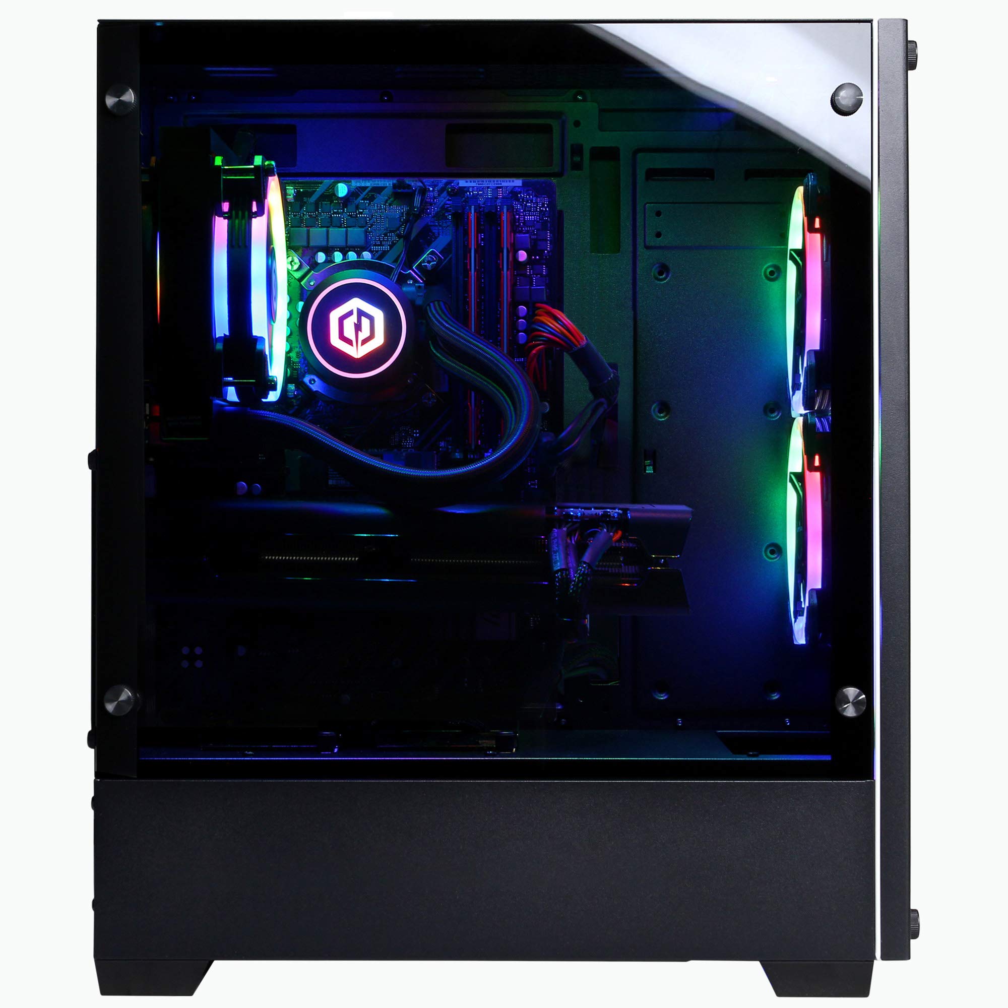 CyberpowerPC Gamer Supreme Liquid Cool SLC10300V4 (Desktop, Intel Core i7-10700K 3.8GHz CPU, NVIDIA GeForce RTX 3070 8GB, 16GB DDR4, 500GB PCI-E NVMe SSD, 1TB HDD, WiFi Ready, Win10 Home, Black)