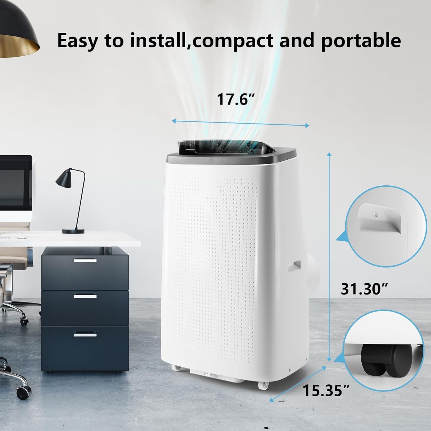 14000Btu Portable Air Conditioner With Remote Control for Rooms,3 In 1 Portable Ac Unit, Quiet Cooling Up to 700 Sq Ft, Dehumidifier & Fan Modes, 24-Hr Timer, Includes Window Kit, White