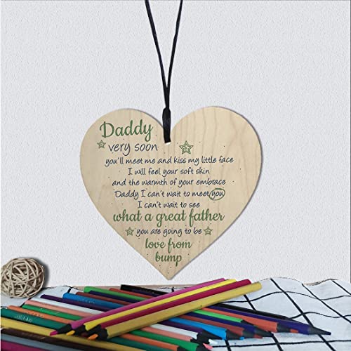 Dadaly Decor Daddy to Be Sign Gifts from Bump for Dad/Father New Born Baby Son Daughter Plaque