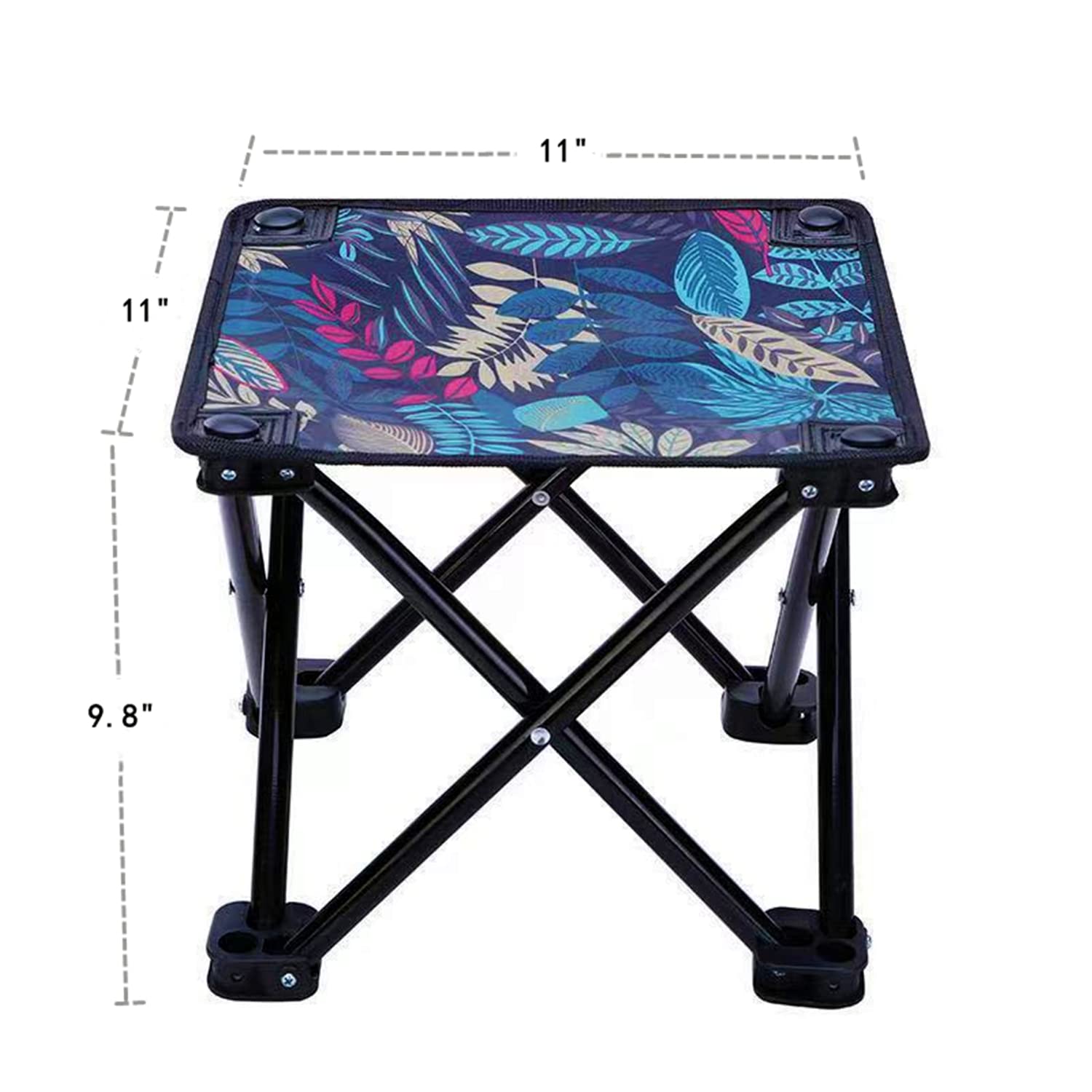 2 Pack 11 Inch Camping Stool Camping Chair with Big Pocket, Bearing 333 lbs, 1 Second Open and Close, Best Small Folding Chair Camping Foot Rest for Outdoor