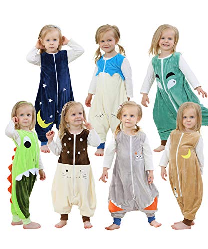 Bycc Bynn Toddler and Early Walker Sleep Fleece Sack with Feet, Baby Sleeveless Wearable Blanket Sleeping Bag (Fox, Small (1-3T))