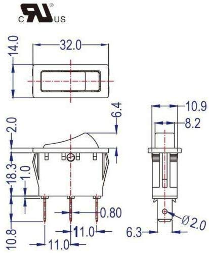 120927-24 120 Volt Rocker Switch Lighted On Off for FMI Desa Electric Fireplaces