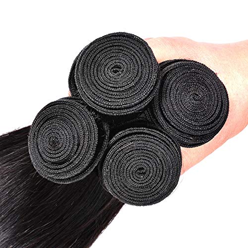 Brazilian Virgin Straight Hair 4 Bundles 14 16 18 20 Inch 100% Unprocessed Human Hair Bundles Straight Hair Extensions Double Strong Weft