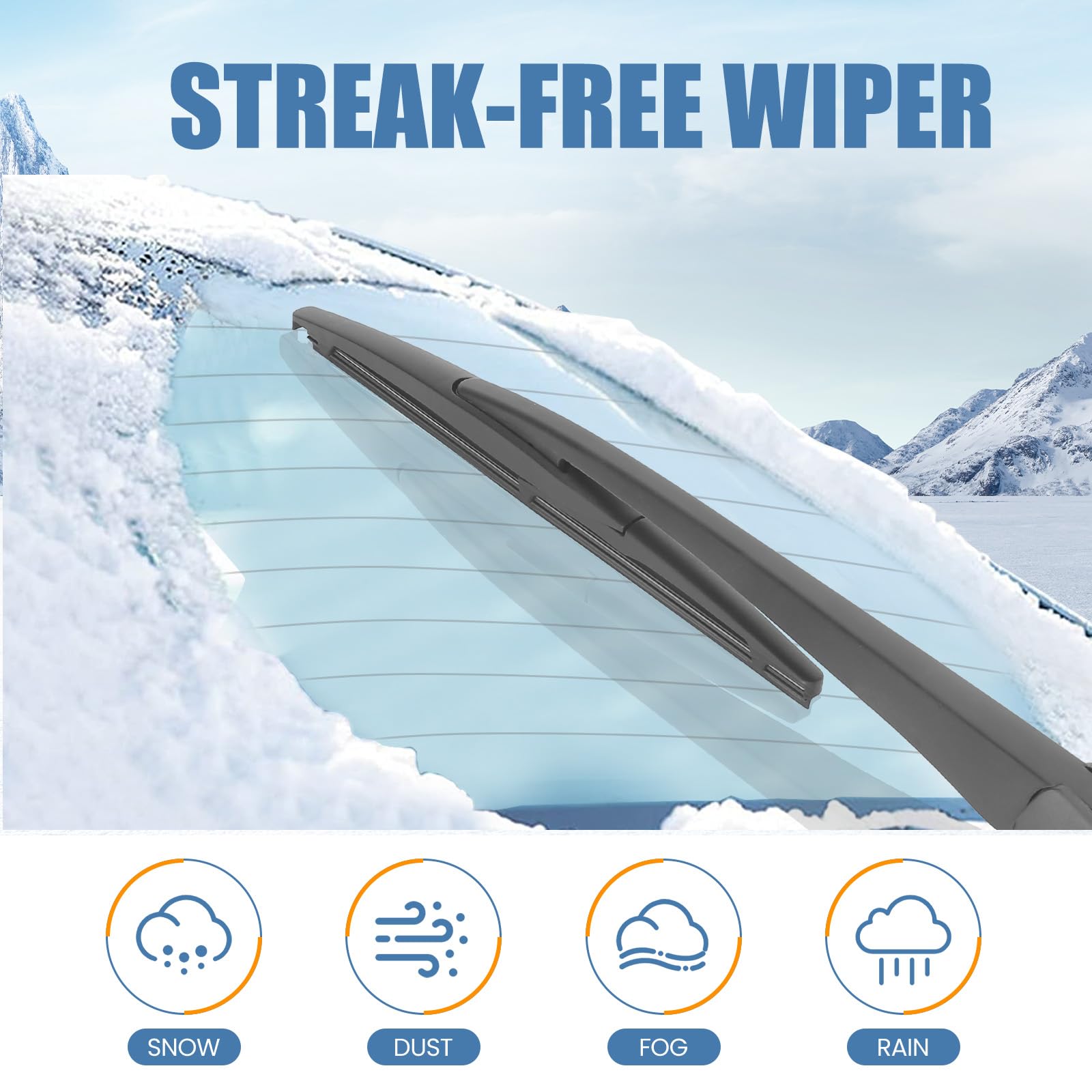 12" Rear Wiper Blade, Replacement Back Windshield Wiper Blade for Nissan Murano 23-09 Armada 23-05 Pathfinder 12-05 Versa 19-14 /Toyota Corolla 22-19/Honda CRV 22-17 BRV 21-18 Element 11-03(H306/12-B)