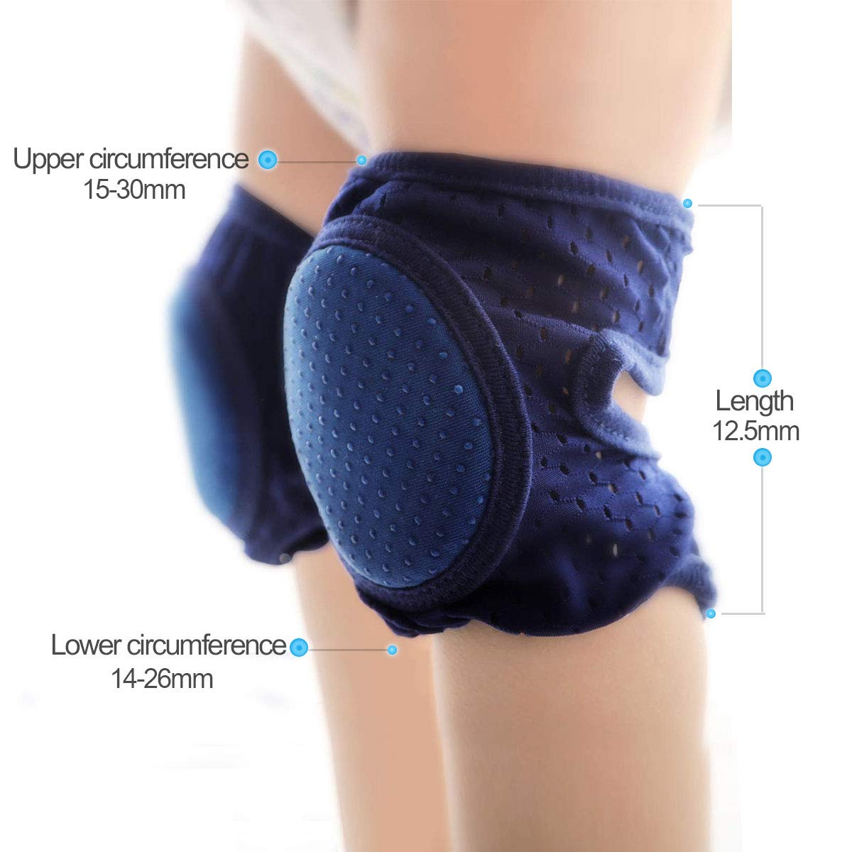 Baby Knee Pads for Crawling, Crawling knee pads for babies,Adjustable Anti Slip Breathable for Crawling Toddling(Unisex-3 sets,blue+grey+green,Size M)