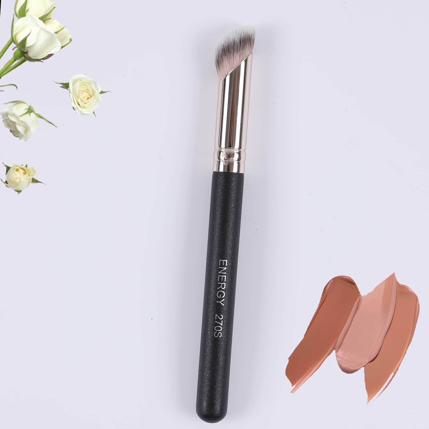 ENERGY Kabuki Foundation Brush for Liquid Makeup Professional Makeup Brush Concealer Brush Blusher Brush Bronzer Travel Buffing Contour Stippling Face Blush Concealer Liquid Blending Brushes